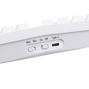 EPOMAKER Feker Alice Layout Gasket 68-Key Hot Swappable Bluetooth/2.4Ghz/ Type-C Wired/Wireless Gaming Keyboard, with 8000mAh Battery, NKRO, RGB Backlight, Dye-sub PBT Keycaps, for Win/Mac(White)