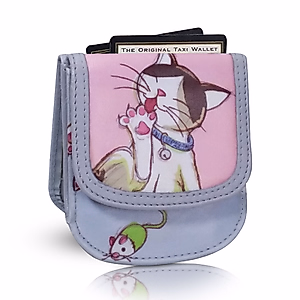 Taxi Wallet® - TW94-CATS - Soft Faux Pleather - Compact, Front Pocket Folding Wallet - For Cards, Coins, Bills, ID (Men & Women)