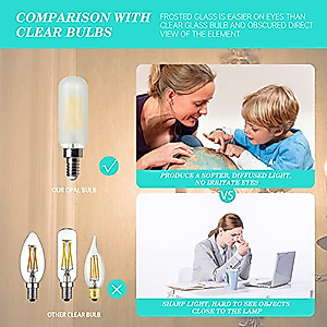 AMDTU E12 LED Bulb Daylight White 4000K, Frosted Candelabra Light Bulbs 40 Watt LED Dimmable, 4W Tubular T6 T25 Chandelier Light Bulb, Candle Light Bulb UL Listed, 6 Pack