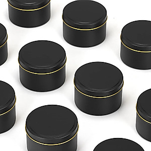 SONVIIBOX 24 Pack 8oz Candle Tins,Black candle tins for making candles bulk,8 oz Candle Jars,Tin Jars for Candle Making,metal tin jars (BLACK)