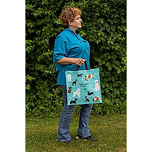 Blue Q Shopper ~ People I Want to Meet: Dogs. Reusable grocery bag, sturdy, easy-to-clean, perfect for dog lovers, 15"h x 16"w x 6"d, made From 95% recycled material.