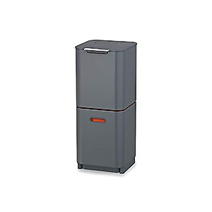 Joseph Joseph Intelligent Totem Compact Waste Separation & Recycling Unit-Graphite, 40 Liter/10.6 Gallon