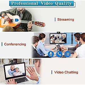 Webcam HD 1080P,Webcam with Microphone, USB Desktop Laptop Camera with 110 Degree Widescreen,Stream Webcam for Calling, Recording,Conferencing, Gaming,Webcam with Privacy Shutter and Tripod