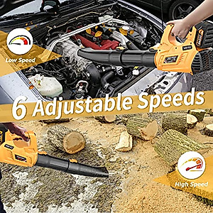 Cordless Leaf Blower - 320 CFM & 180MPH Electric Battery Powered Leaf Blower with 5.0Ah Battery and Fast Charger, 6 Variable Speed Control for Blowing Leaves, Snow Debris and Dust
