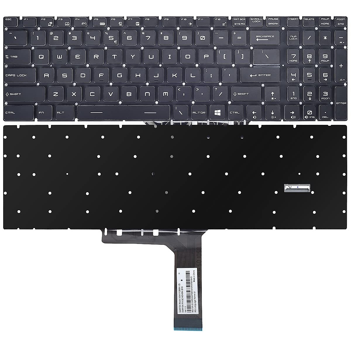Replacement Keyboard for MSI GE75 Raider, GS75 Stealth, GL75 GL65 GP65 GP75 Leopard Series Game Laptop with Per-Key RGB Backlit Keyboard US Layout