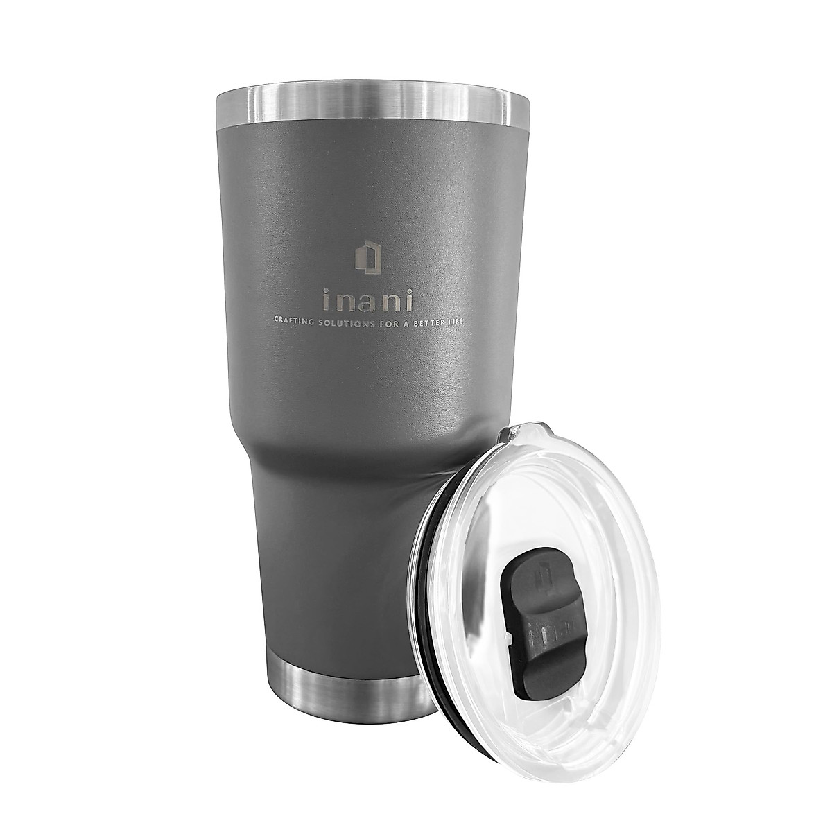 inani 30oz Stainless Steel Tumbler, Insulated Travel Coffee Cup, Leak-Resistant, Spill-Proof Lid, Dishwasher Safe, BPA-Free, Double-Wall Insulated Premium Travel Mug For Hot Or Iced Coffee, Gray