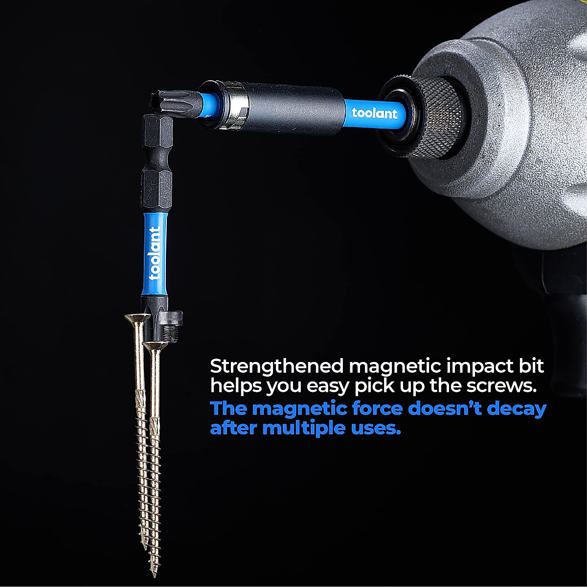 toolant Impact Torx Bit Set 27pcs (TT7-TT40), S2 Steel Security Torx Bit Set, Tamper Proof Star Bit Set with CNC Machined Tips, 1"&2" Long Impact Bits with Magnetic Bit Holder and Storage Box