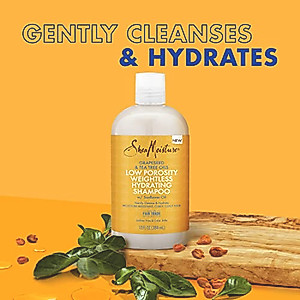 SheaMoisture Shampoo and Conditioner Set (13 Oz Ea) + Detangler (8 Oz), Low Porosity Hair Products, Baobab and Tea Tree Oil 3pc Bundle, Soften and Balance, Shea Moisture Curly Hair Products  