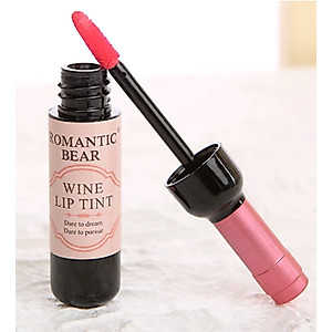 DEALPLUSDEAL ROMANTIC BEAR Wine Lip Tint - 6 Pcs Set Long Lasting Color Waterproof Wine Bottle Design Lip Gloss Lip Makeup Liquid Lipgloss
