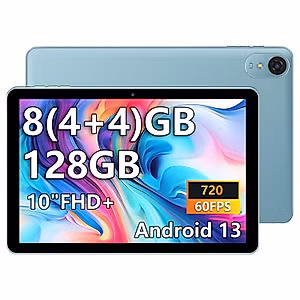 JUNINK 10 inch Tablet Android 13 Tablets, 8GB (4+4) RAM 128GB ROM 1TB Expand, 1280x800 IPS HD Screen, Quad Core Processor, WIFI6, Dual Camera, 6000mAh, BT, Tablet (4)