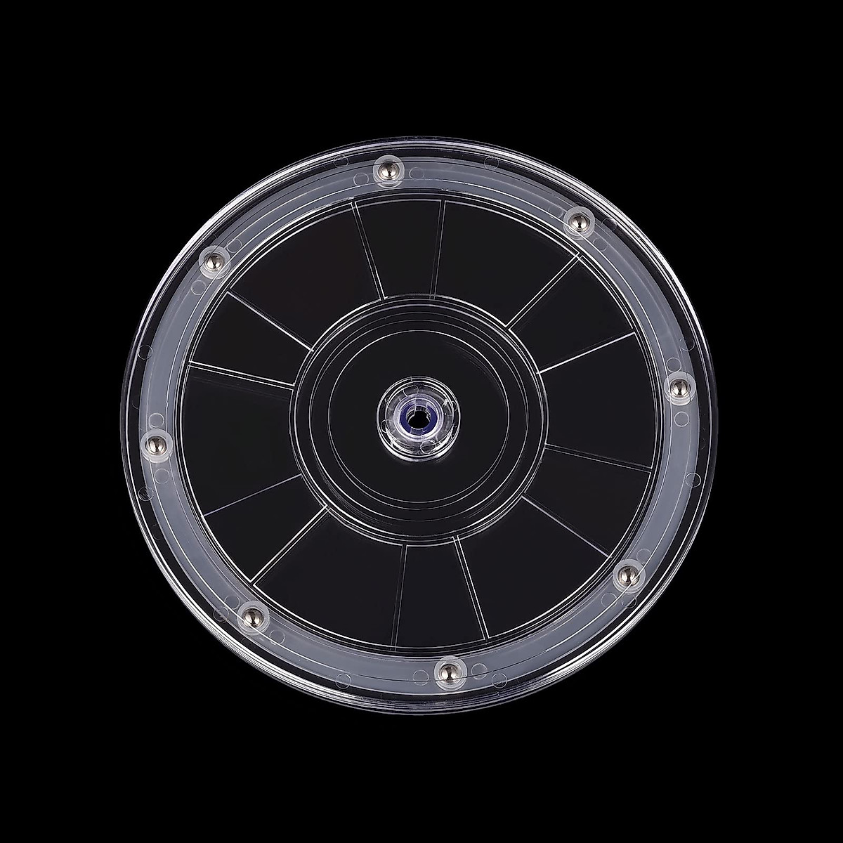 MECCANIXITY 8inch Rotating Swivel Stand with Steel Ball Bearings Lazy Susan Base Turntable for Kitchen Corner Cabinets, Clear Pack of 2