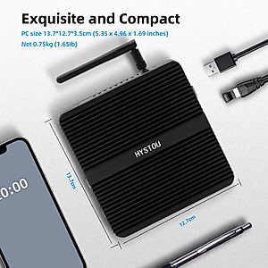 HYSTOU Mini Industrial Computer Celeron J4125 with 8GB DDR4 256GB SSD OPNsense Router Firewalls Fanless Mini PC Windows 10 Pro 4 x RJ45 LAN Network Micro Appliance 4K HD Wifi2.4G+5.0G BT