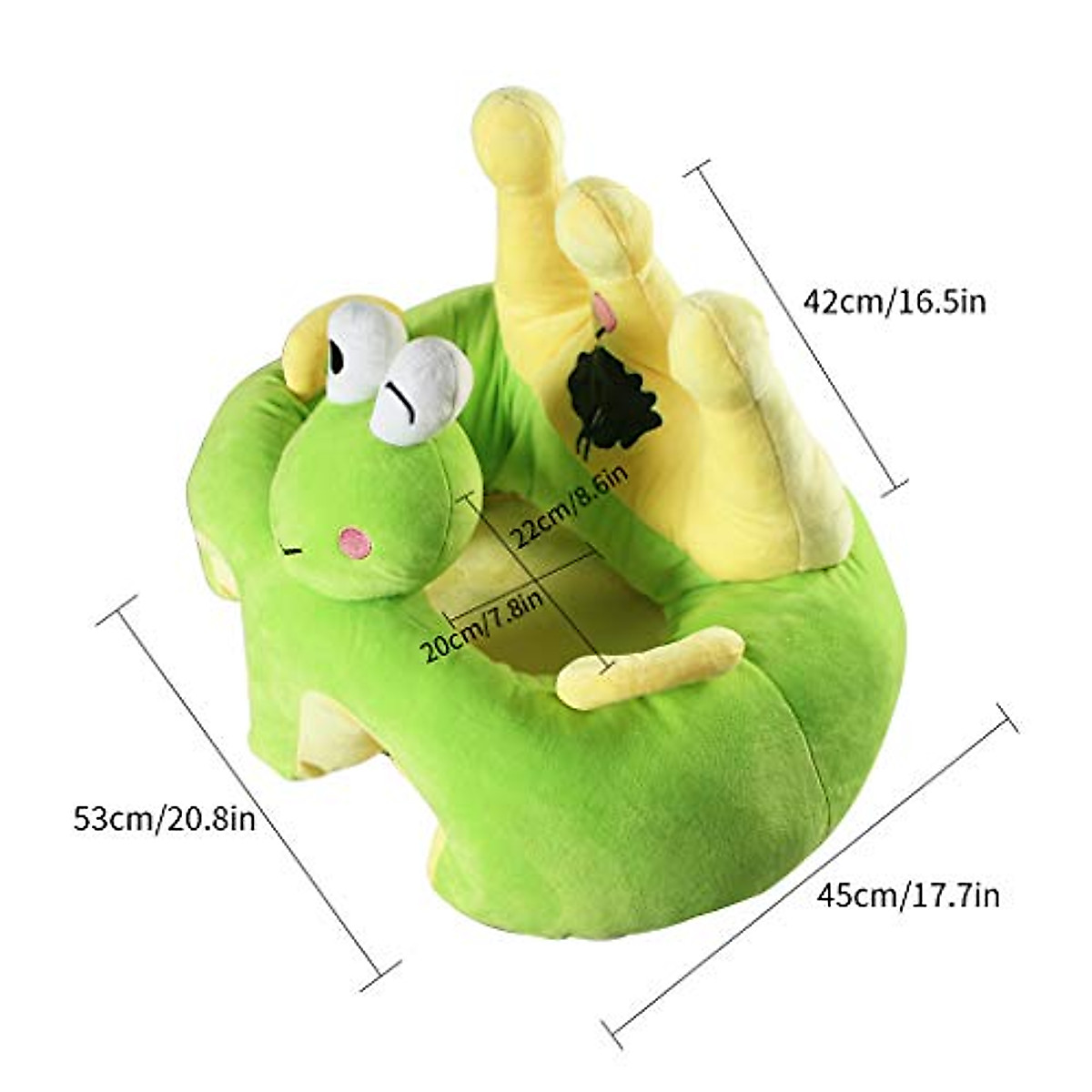 Blublu Park Baby Sofa Chair Soft Plush Cartoon Animals Baby Support Chairs Learning to Sitting Up Plush Shell Chairs, Green Frog
