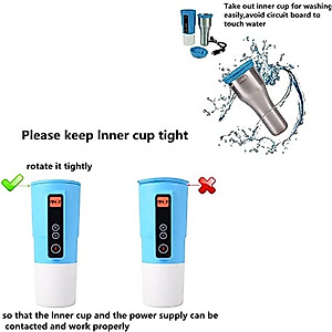 12V Baby Bottle Warmer Car Bottle Warmer for Breastmilk Bottle Heater for Babies Smart Temperature Control Mug for Coffee/Tea/Beverage/Milk and Hot Chocolate (Blue)