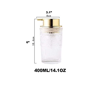 Bottles Glass Soap Dispenser,Transparent Foam Soap Dispenser Set,Large Countertop Shower Dispenser Shower Pump S/L/Set-Clear Holder (Size : Large)