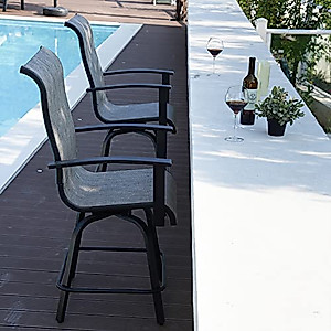 Grand patio Outdoor Counter Height Patiol Stools Set of 6, All-Weather Swivel Bar Chairs for Balcony, Poolside, Backyard, Garden (Coffee, 6PC)