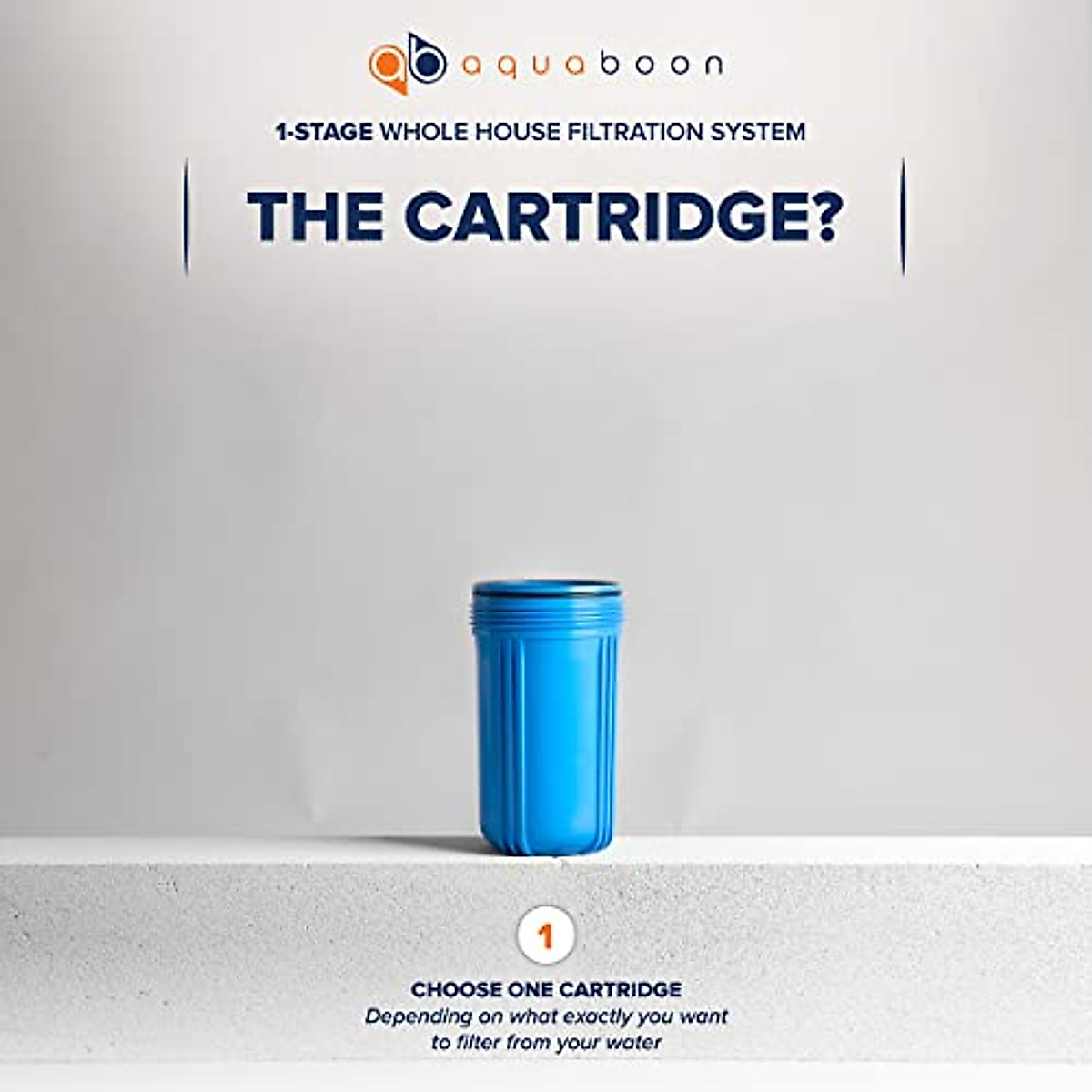 Aquaboon 4.5” x 10" Whole House Water Filter System with Pressure Release (1" Port) & Aquaboon 5 Micron 10" String Wound Sediment Water Filter Cartridge