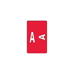 Smead AlphaZ ACCS Color-Coded Alphabetic Label, A, Label Sheet, Red, 100 per Pack (67171), 1" x 1-5/8"