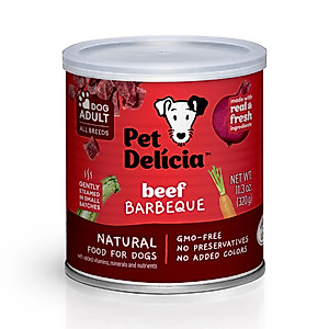 Pet Delicia Natural Dog Food 11.3oz (320g) Can (Beef Barbeque)