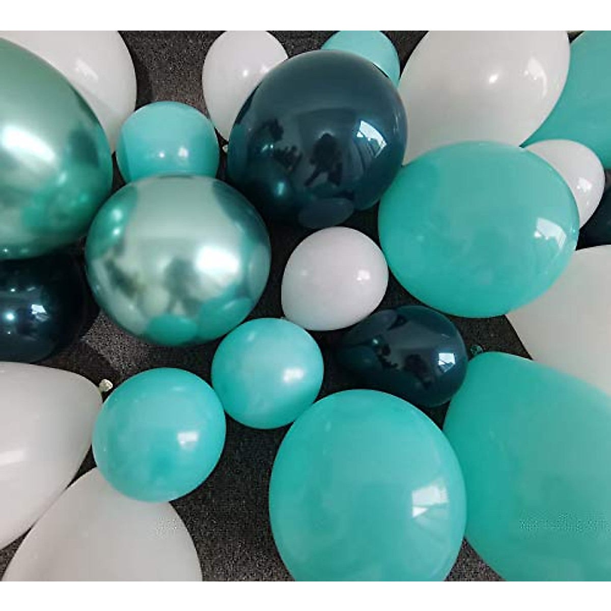 Oopat Tifanny Blue and Dark Teal Balloon Garland Arch Kit for Woodland Baby Shower Bridal Shower Birthday Wedding Balloon Wall Party Backdrop Decoration(Dark Teal)