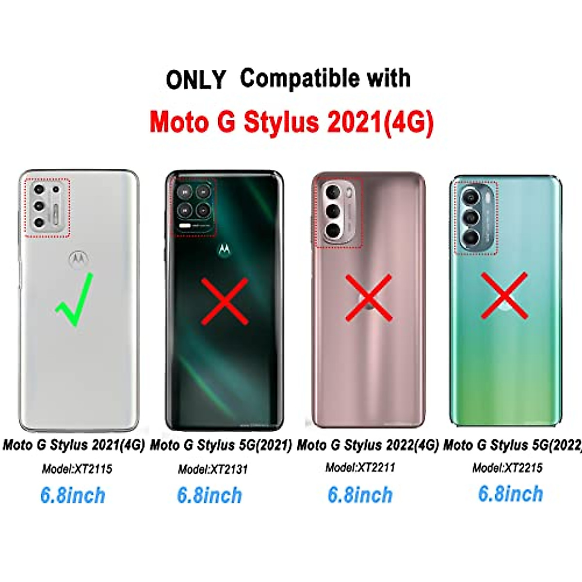 LeYi for Moto G Stylus Case, Moto G Stylus 2021 Case with 2 Tempered Glass Screen Protector, Military Grade Phone Case with Kickstand for Motorola G Stylus 2021 [Not Fit 5G/2020], Black