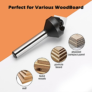 Genmitsu 1/4" Shank 90 Degree V Groove Carbide Inserts Router Bit, CNC Milling Machine Router Bits for Woodworking Carving, VG01