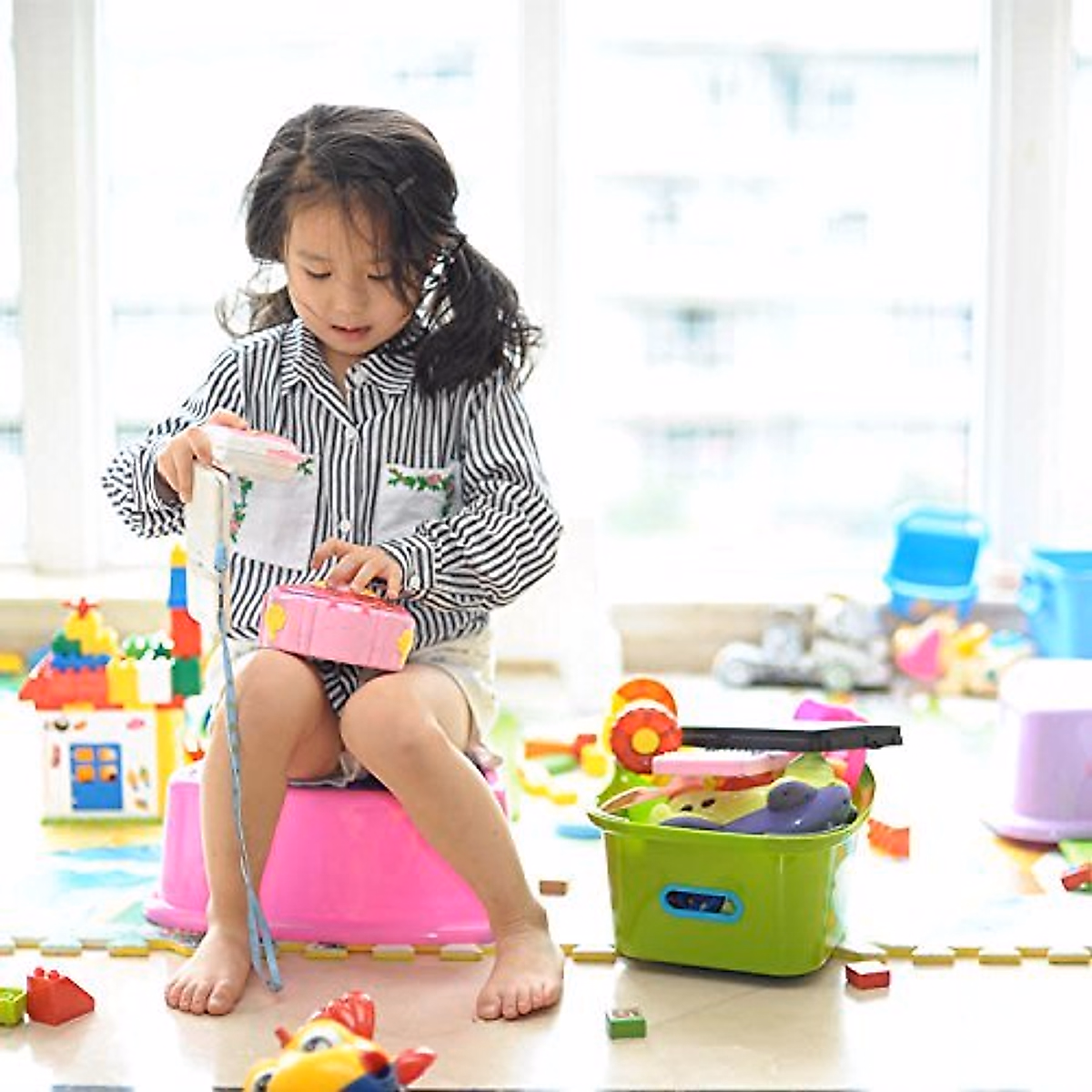 LANKUO Step Stool, Take It Along in Bedroom, Kitchen, Bathroom and Living Room. Great for Potty Training! (Purple)