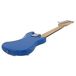 Left Handed Electric Base Guitar, Small Scale 36 Inch Children's Mini Sized 36 in Full Length, Color: Blue