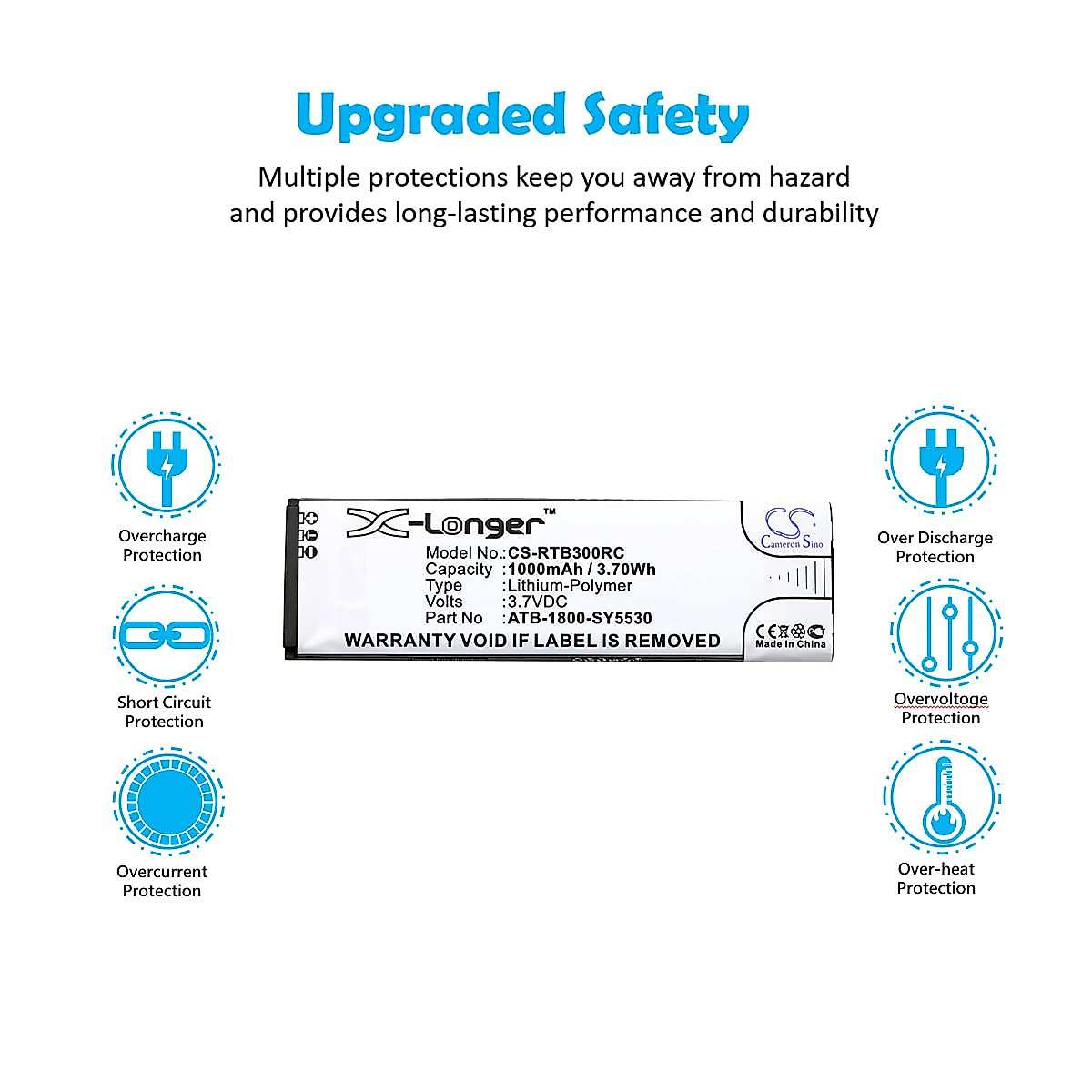 C S Replacement Battery for RTI T2i T2X T3X T1 T2+ T2B T2C T2CsT3,fits Part no ATB-1800-SY5530 ATB-900-SY5531 40-210742-20 1000mAh