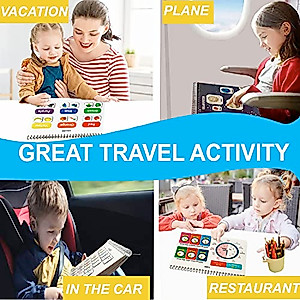 Montessori Busy Book for Toddlers - Preschool Learning Activities for Kids - Montessori Toys - Travel Activity - Toddler Learning & Educational Toys - Autism Sensory Books - Kindergarten Learning