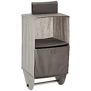 HOMZ Clothes Bar and Drawer, Grey 2 Shelf Hanging Closet Organizer (3817402)