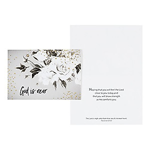 Sympathy - Inspirational Boxed Cards - Black and White Floral