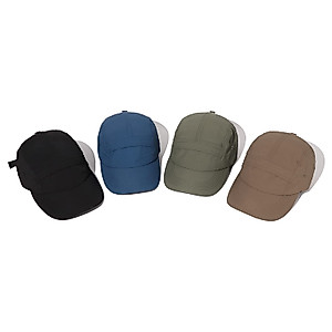 CLAPE Curved Brim 5 Panel Hat UPF50+ Sun Hats Quick Dry Outdoor Sports Run Cap (GD50-Black)