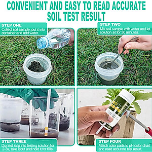 100CT Soil pH Test Kit (3.5-9.0) - Soil pH Test Strips to Test Soil Acidity & Alkalinity of Garden Lawn Grass Vegetable, pH Soil Tester for Garden Soil, Easy to Use for Quick & Accurate Results