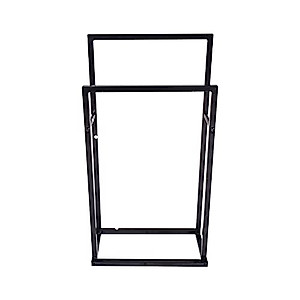 Metal Towel Racks Stand Bathroom freestanding Towel Racks for Bathroom Outdoor Towel Rack Standing Towel Rack 2 Bars Freestanding Drying Shelf Washcloths Holder Black