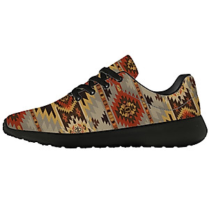 Southwest Print Shoes for Women Men Tennis Running Shoes Walking Sneakers Native American Aztec Print Shoes for Travel Golf Jogging,US Size 6