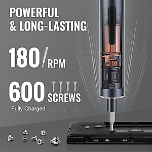 WORKPRO Mini Electric Screwdriver, 20 in 1 Electric Precision Screwdriver with Magnetizer and S2 Steel Bits, Max 4.0V Magnetic Rechargeable Cordless Screwdriver Kit for Phone, Camera, Laptop