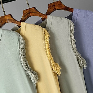 Casual Spring Dresses for Women 2023 Women's Casual Summer Sexy Knitted Tassels Dress Crew Neck Sleeveless Slim Party Blue