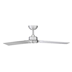 Roboto Smart Indoor and Outdoor 3-Blade Ceiling Fan 52in Brushed Aluminum with Remote Control works with Alexa, Google Assistant, Samsung Things, and iOS or Android App