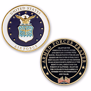 Air Force Armed Forces Prayer Coin - USAF Valor Challenge Coin-Gifts for Air Force-Certified Disabled USMC Vet Owned Business