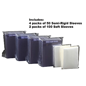 2TUFF Card Armor Size 1-200 Count Semi Rigid Card Sleeves and 200 Count Soft Sleeves with Foam Lined Heavy Duty PSA BGS CSG SGC Submission Box - Standard Size Perfect for Grading Card Submissions