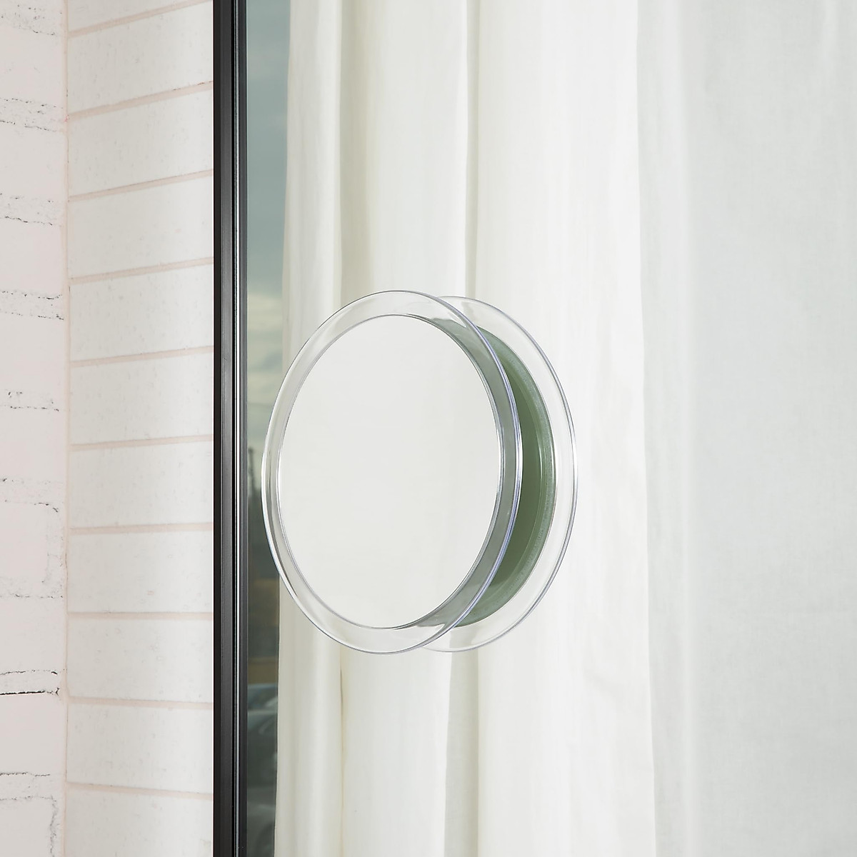 Jerdon Portable Travel Makeup Mirror – 9” Diameter Frame with 5X Magnification – Suction Cups Allow Wall Mounting – Travel Case Included – Model JSC5