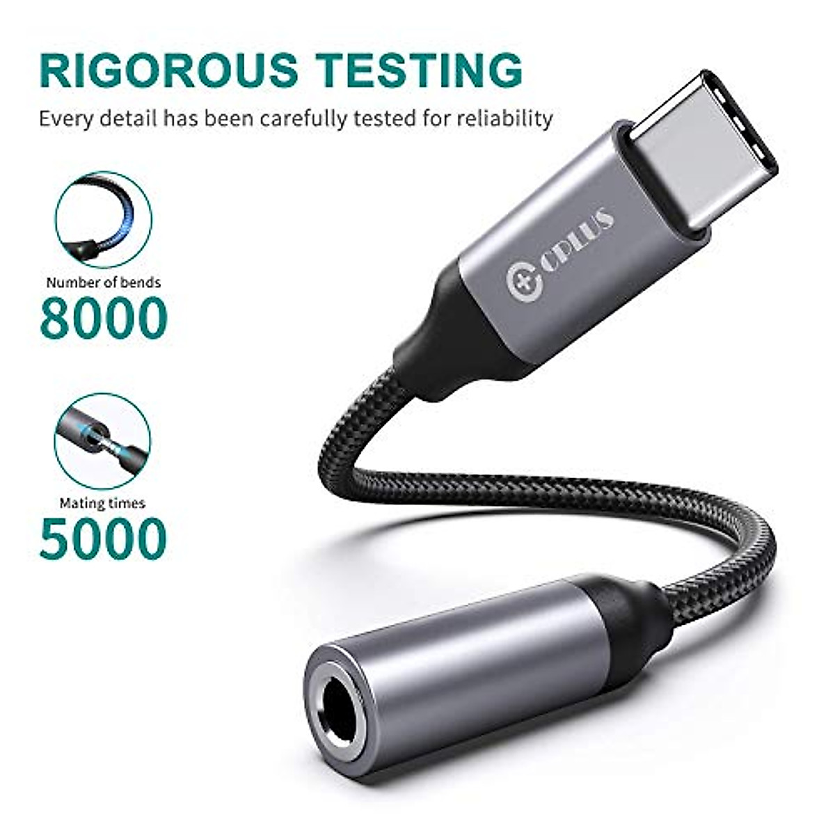 (SGS Certified Hi-Fi DAC) USB-C to 3.5mm Headphone Adapter - Al Alloy Head for Samsung Galaxy S23/S22/S21 Ultra, Note10, Google Pixel 7/6/5/4/3/2, MacBook, iPad Pro & More - Type C to Aux Dongle