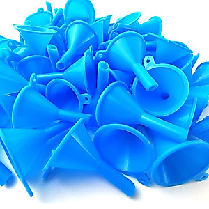 GXXMEI 120pack Mini Plastic Funnel Little Small Funnel Set Tiny Separatory Funnel for Lab Bottles,Capsule,Sand Art, Essential Oils,Perfumes,Spices, Powder（3color）