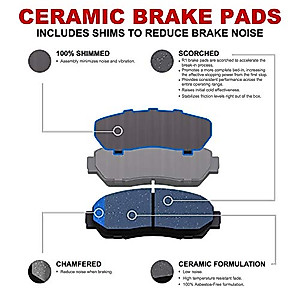 R1 Concepts Front Rear Brakes and Rotors Kit |Front Rear Brake Pads| Brake Rotors and Pads| Ceramic Brake Pads and Rotors |fits 2007-2017 Lexus LS460, 2008-2016 Lexus LS600h