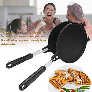 Double Side Waffle Maker Non Stick Waffle Irons Mold Pan Egg Roll Maker DIY Ice Cream Pancake Cone Maker Omelet Dessert Cooking Baking Tool for Home Kitchen Restaurant Snack Stand Cake Shop (6.7in)