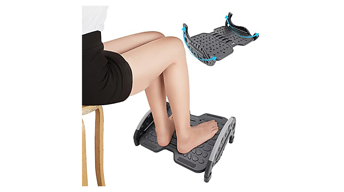 Under Desk Foot Rest: Rocker, Massage, Relieve Fatigue