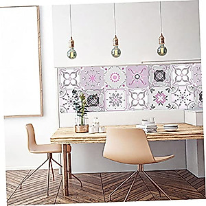 LIFKOME 20 Pcs Pink Tiles Bedroom Tile Flooring Vinyl Floor Tile Floor Tiles Stickers Pink Marble Decor Home Furniture Decor Tile Removable Sticker Floor Tile Sticker for Home Tile Decor