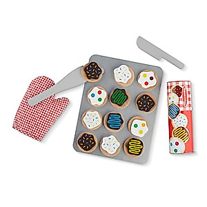 Melissa & Doug Slice and Bake Wooden Cookie Play Food Set - Pretend Cookies And Baking Sheet, Wooden Play Food Set, Toy Baking Set For Kids Ages 3+