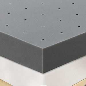 VISCOFLEX Queen Mattress Topper, 3 Inch High Density Foam Mattress Topper for Back Pain & Extra Weight Individuals, Back Pain Relief - Charcoal Infusion, New-Version